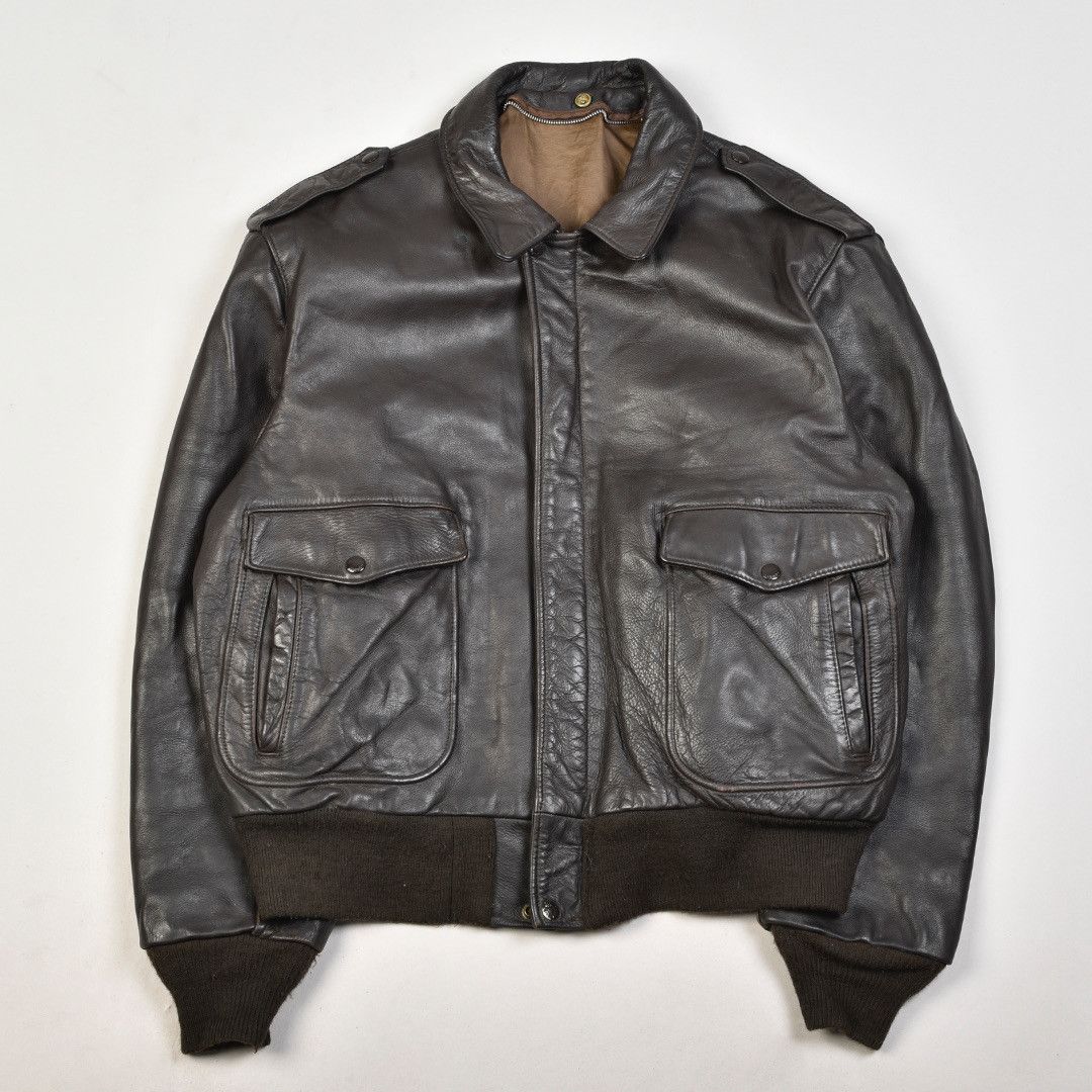 Schott Vintage Leather G1 Flight Jacket Made In USA Brown | Grailed