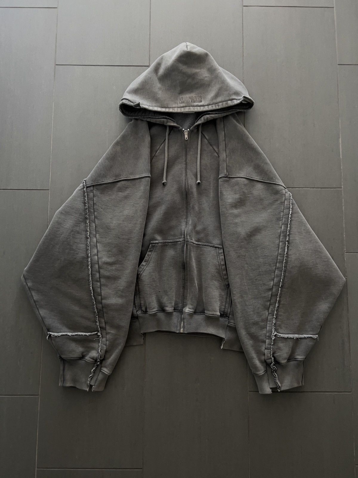 Vetements Vetements Cut Up Deconstructed Logo Zip Up Hoodie | Grailed