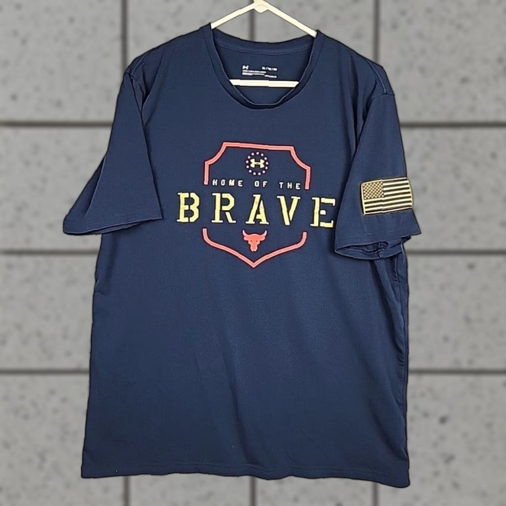 Under Armour Under Armour Mens XL Project Rock T Shirt Blue Heat Gear ...