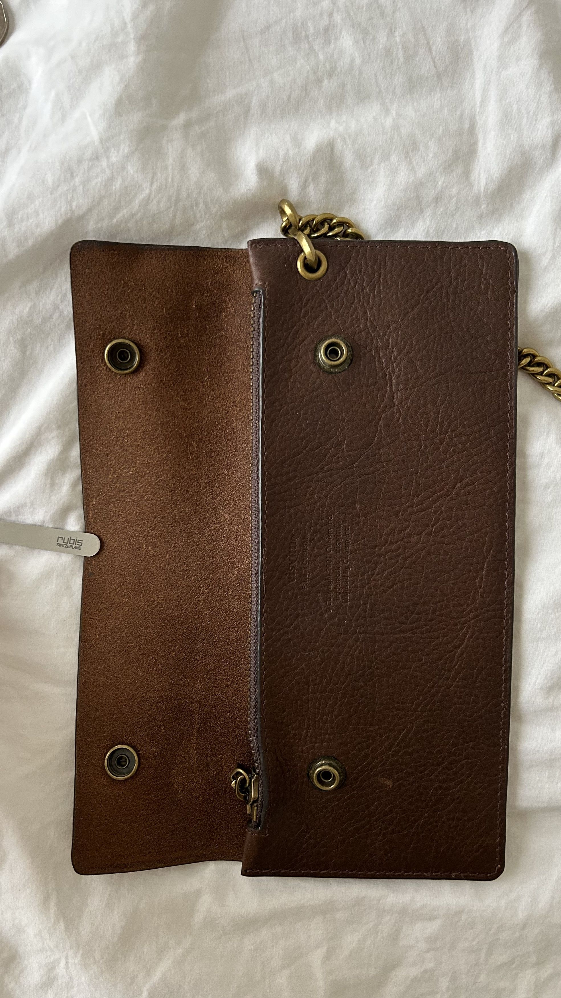 Visvim visvim . fw15 . veggie tanned leather brass chain wallet | Grailed