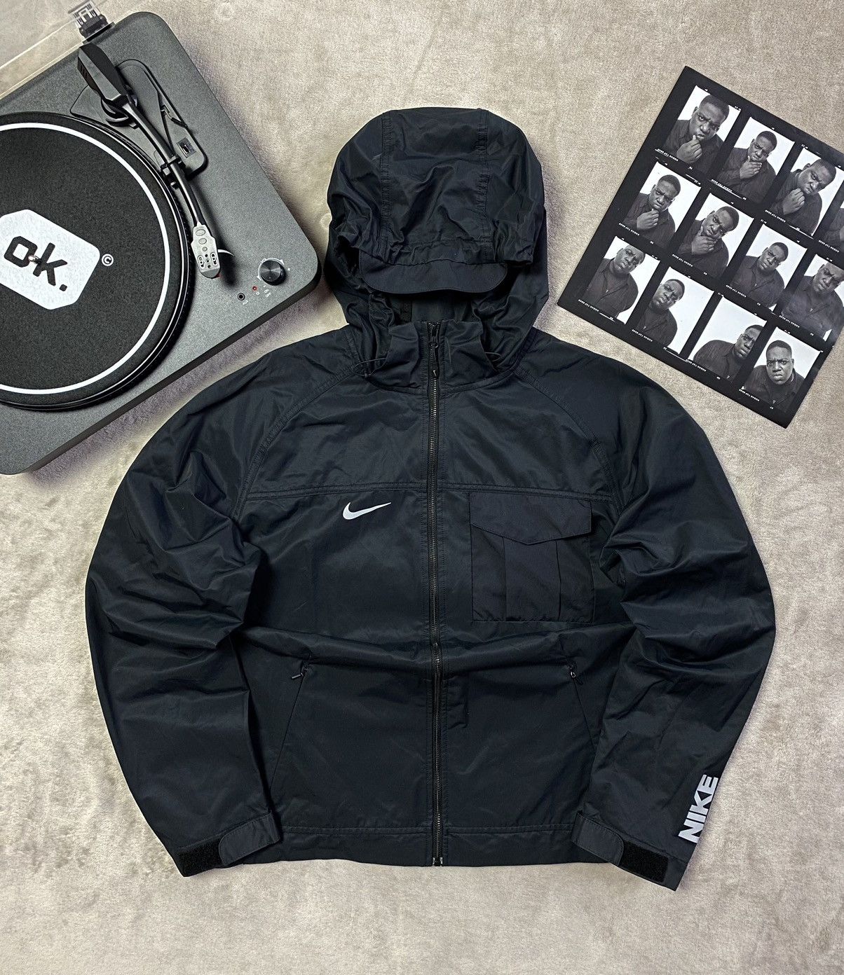 Nike × Streetwear NIKE NINJA MASK DRILL Y2K MULTIPOCKET NYLON JACKET ...