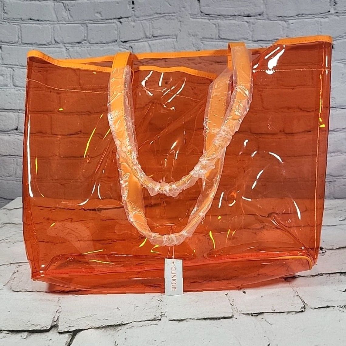 Vintage Clear View Stadium Friendly Transparent Orange PVC Tote Bag ...