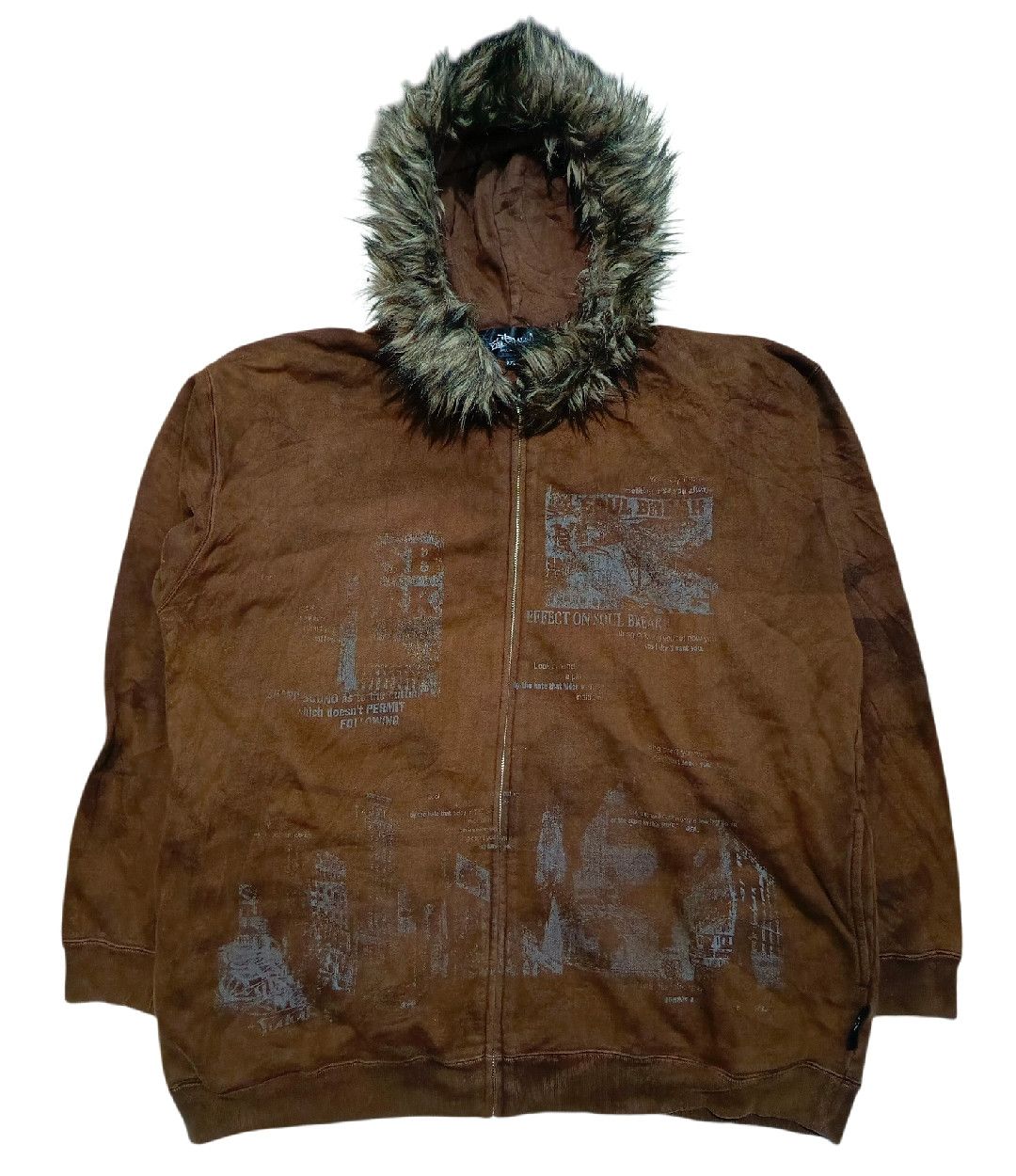 Japanese Brand Vintage SOUL BREAK Distressed Fur Hoodie Poem Cross ...