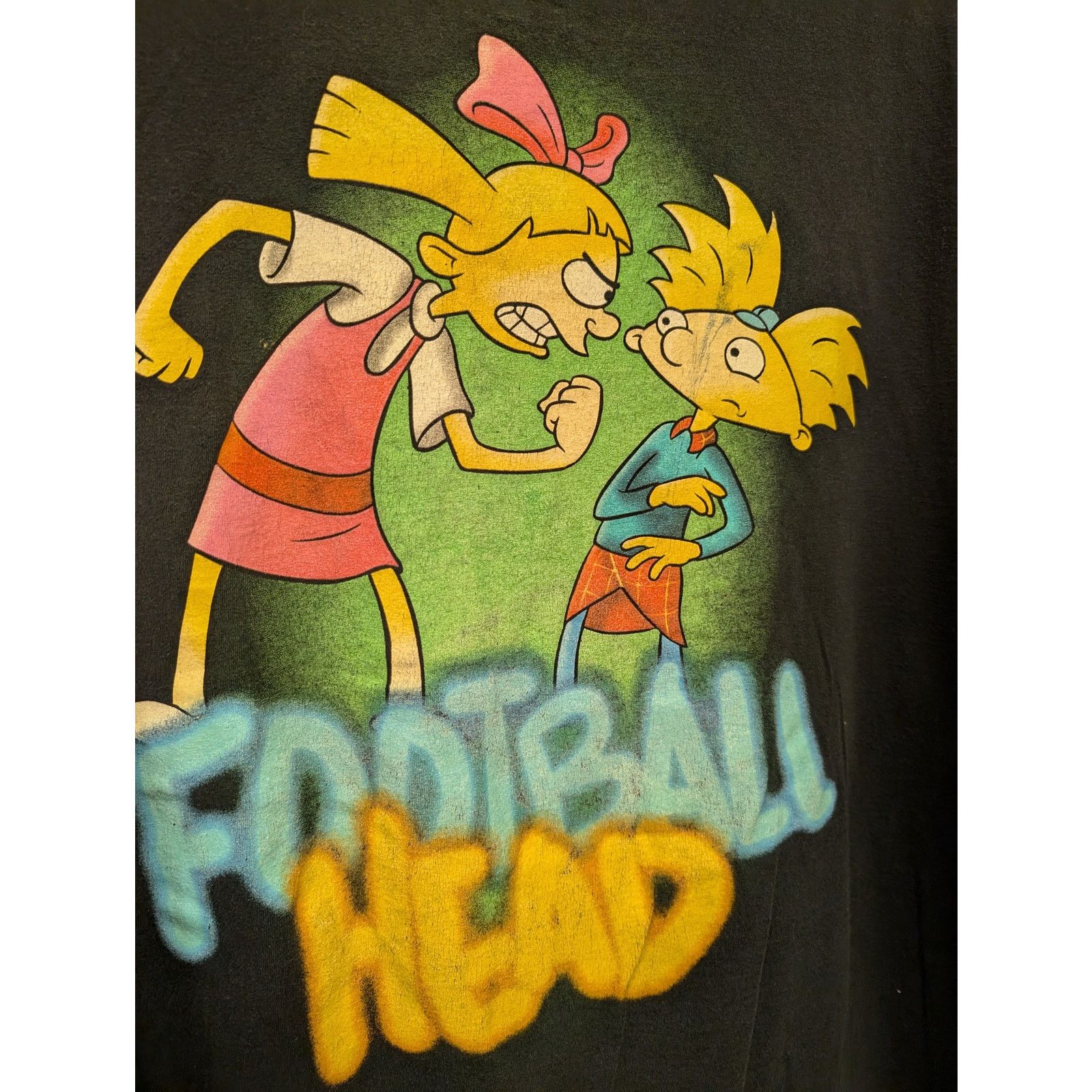 Nickelodeon Nickelodeon Hey Arnold! Football Head Graphic T-Shirt Black ...