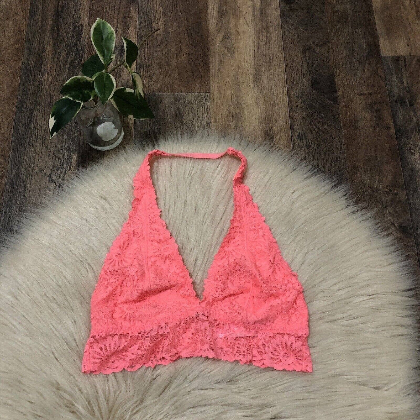 Victoria's Secret Victoria's Secret PINK Small Hot Pink Lace Halter ...