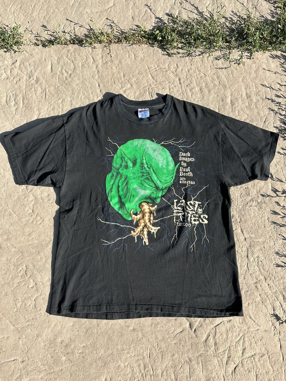 Hanes × Vintage Vintage Puke Maggots Paul Booth Last Rites Tattoo Tee ...