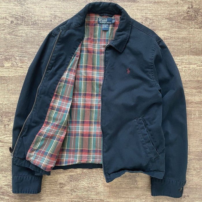 Polo Ralph Lauren Vintage 1990s Polo Ralph Lauren Black Harrington Jacket | Grailed