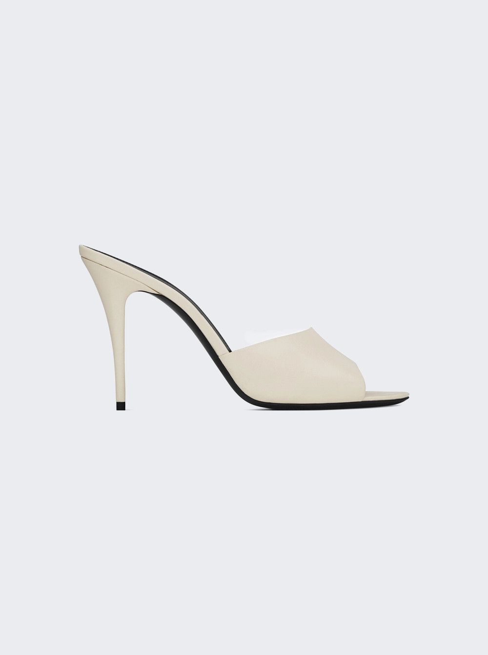 Saint Laurent Paris oc11z1125 LA 16 Mules in Smooth Leather in White ...