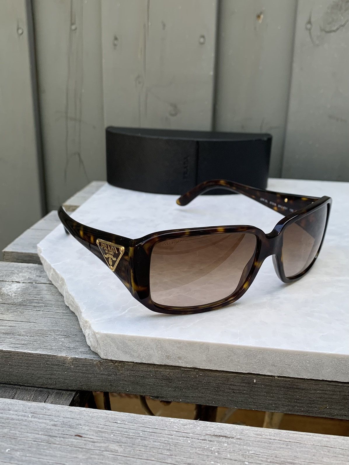 Archival Clothing × Prada × Vintage Y2K Prada Sunglasses Triangle Crest ...