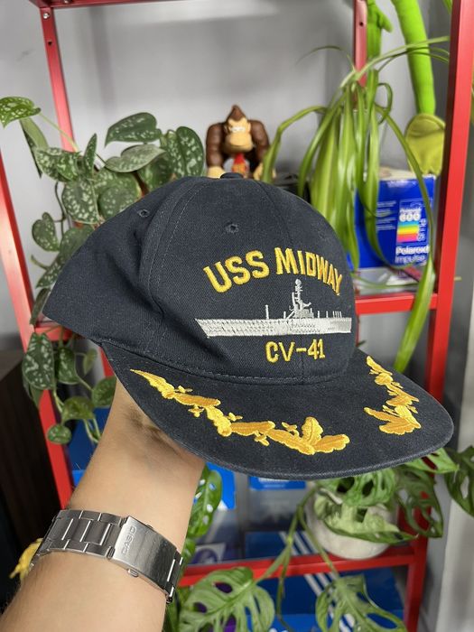 Vintage Vintage 90s USS MIDWAY CV 41 embroidered hat | Grailed