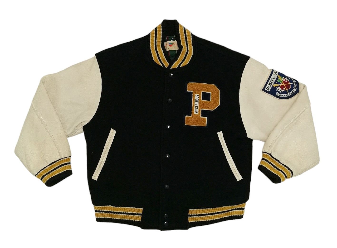 Delong × Vintage Portland All American Sport Club Leather Wool Varsity ...