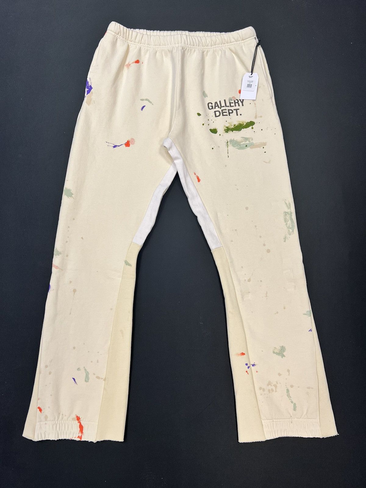 Gallery Dept. Gallery Dept. Logo Paint Splatter Cream Flare Sweatpants ...