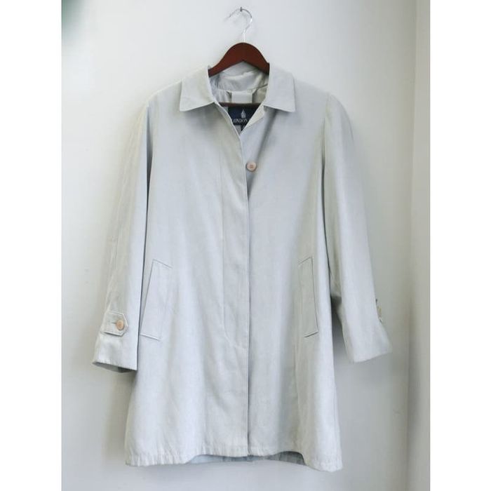 London Fog London Fog Blue Grey Trench Coat Size Medium | Grailed