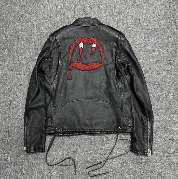 Saint Laurent Paris SLP L17 Blood Luster Leather Jacket | Grailed