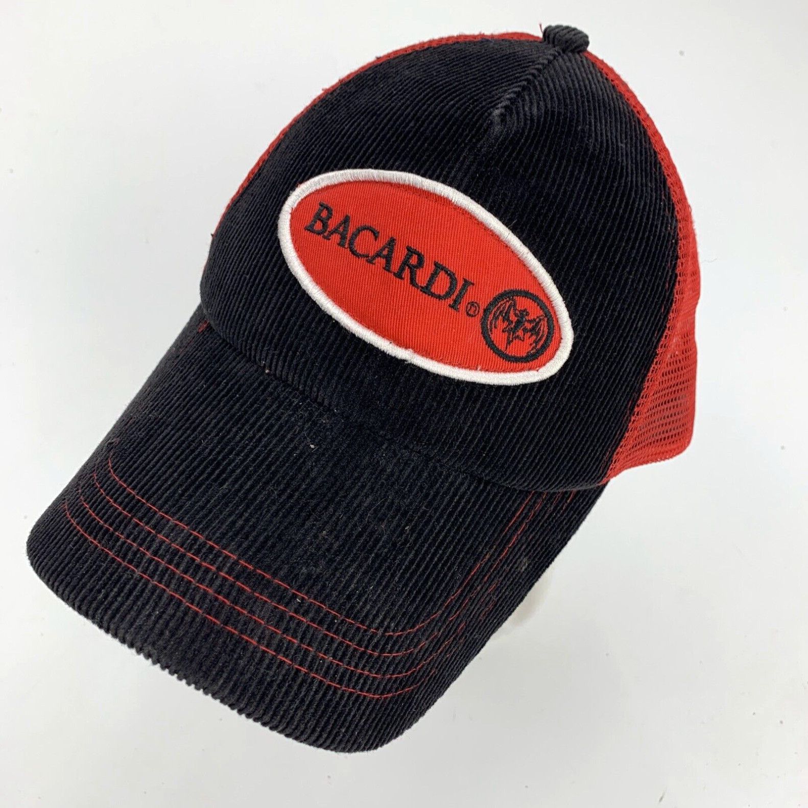 Bally Bacardi Corduroy Black Red Ball Cap Hat Snapback Baseball | Grailed