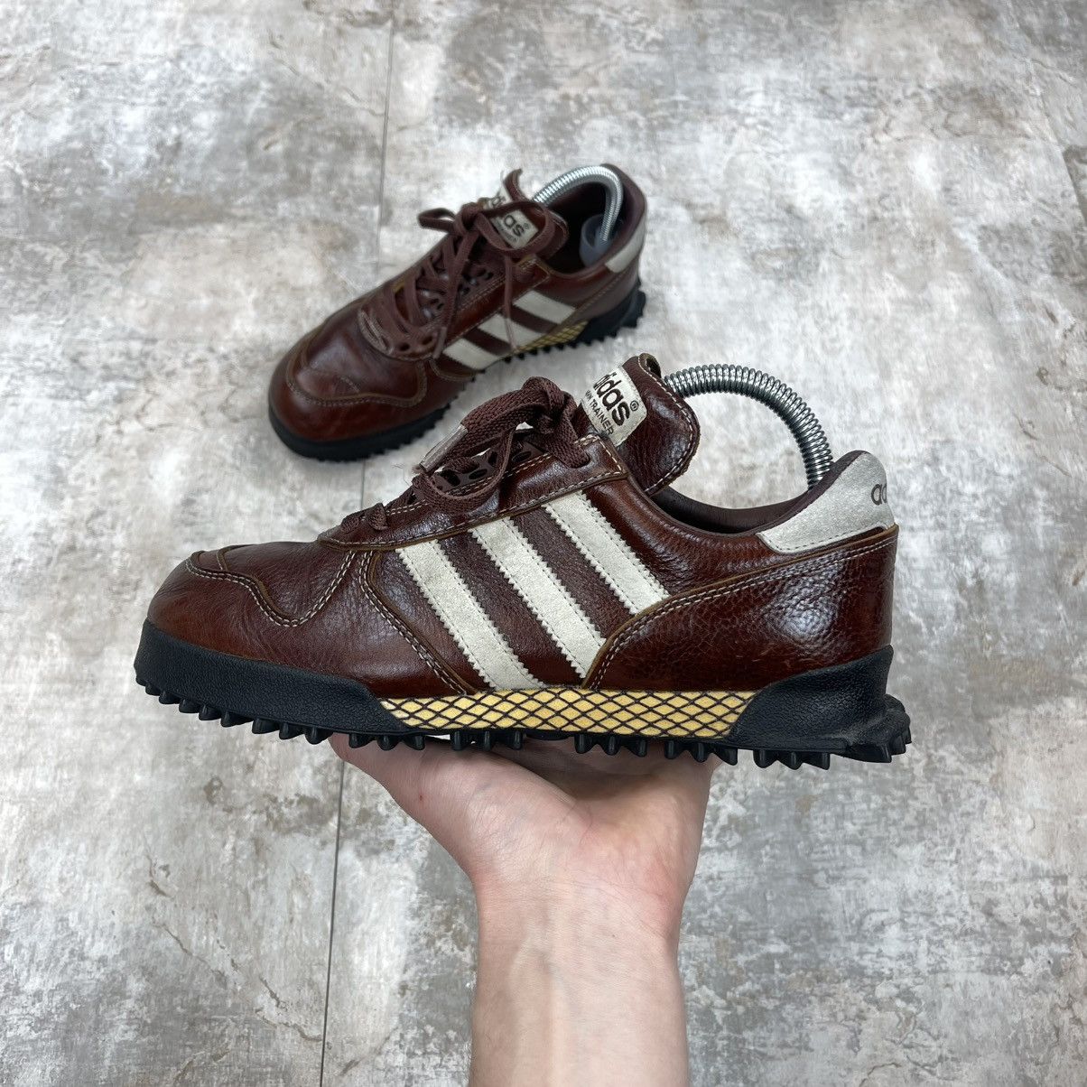 Adidas × Streetwear × Vintage VINTAGE ADIDAS MARATHON LEATHER TRAINERS ...