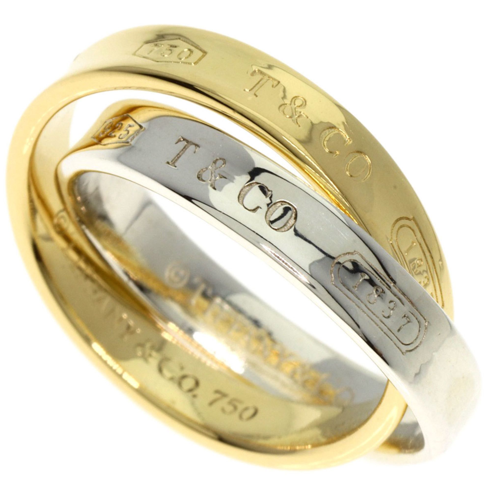 Tiffany & Co. Tiffany Interlocking 1837 Circle Ring Silver/K18YG Women ...