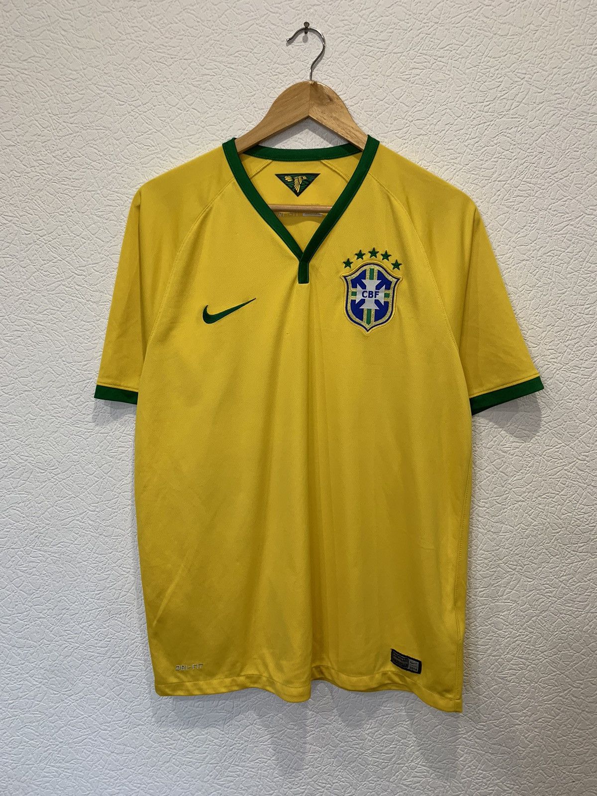 Nike × Soccer Jersey Nike Brazil 2014 Home Kit Soccer Jersey Blokecore ...