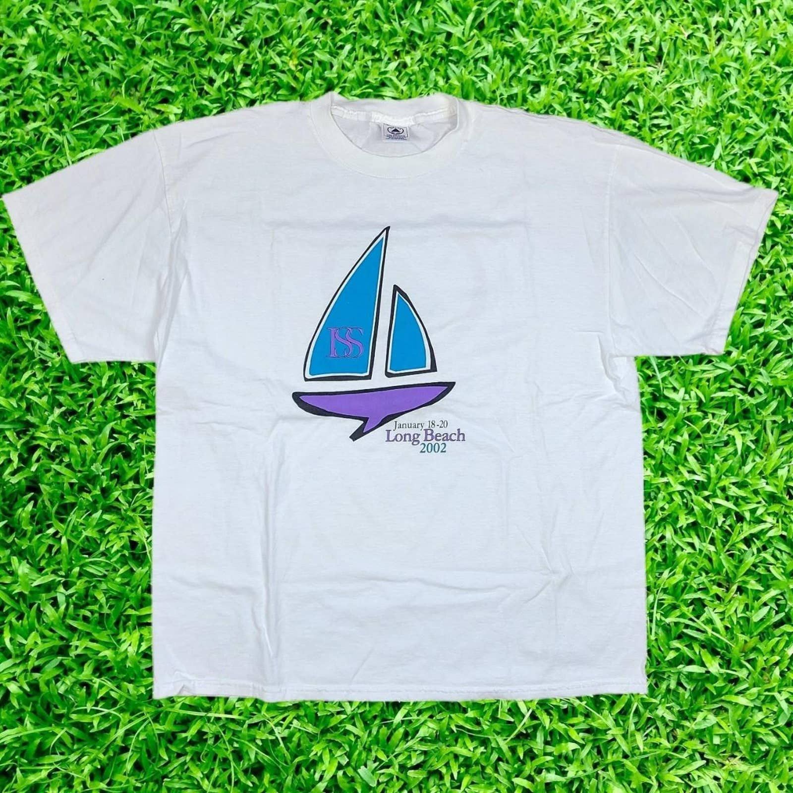 Vintage ISS Long Beach Y2K sailboat delta front back hit shirt XL | Grailed