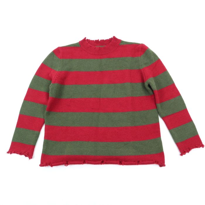 Vintage Vintage Freddy Krueger Red Green Striped Wool Blend Distressed ...