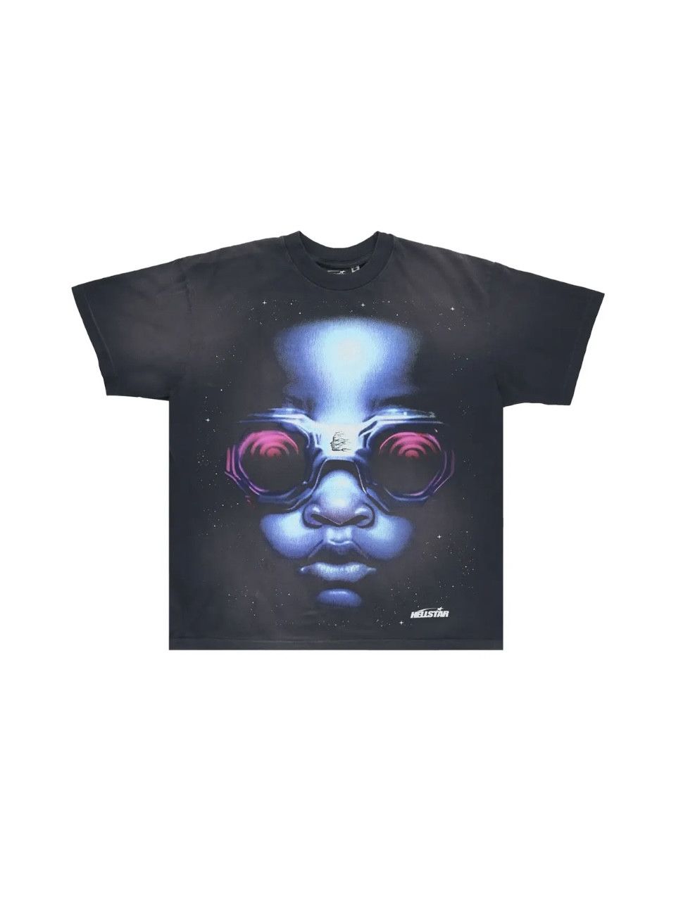 HELLSTAR HELLSTAR GOGGLE T-SHIRT (BLACK/BLUE) | Grailed