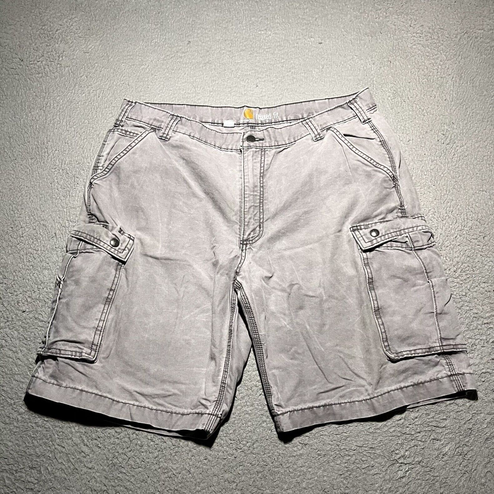Carhartt Carhartt Cargo Shorts Mens 40 Gray Work Utility Cotton Relaxed ...