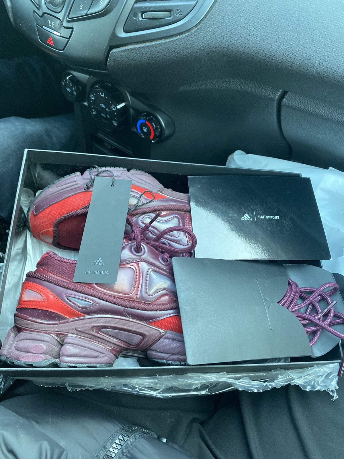 Adidas RAF SIMONS RED BURGUNDY | Grailed