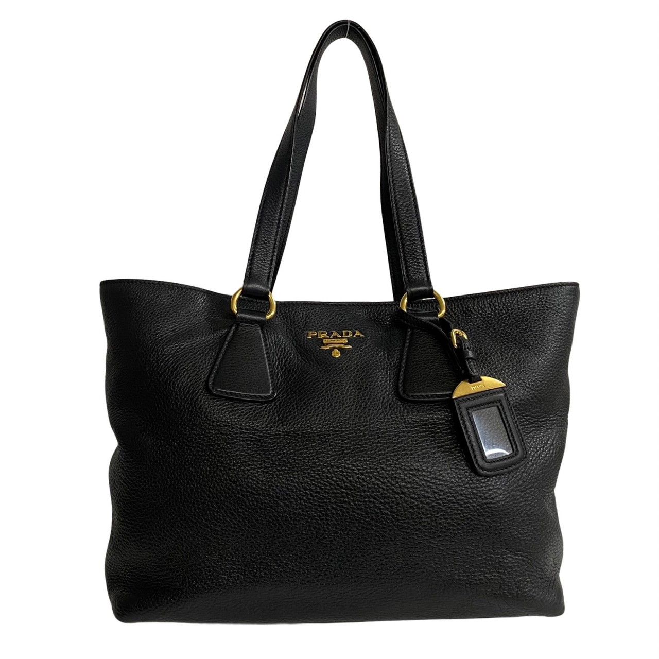 Prada Prada Logo Metal Fittings Leather Business Bag Black | Grailed