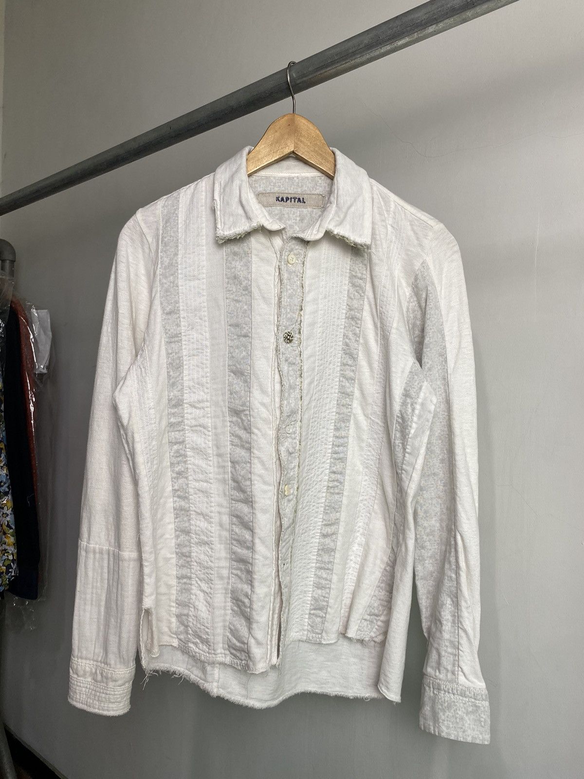 Kapital Kapital Patchwork Striped Crash Linen Shirt | Grailed