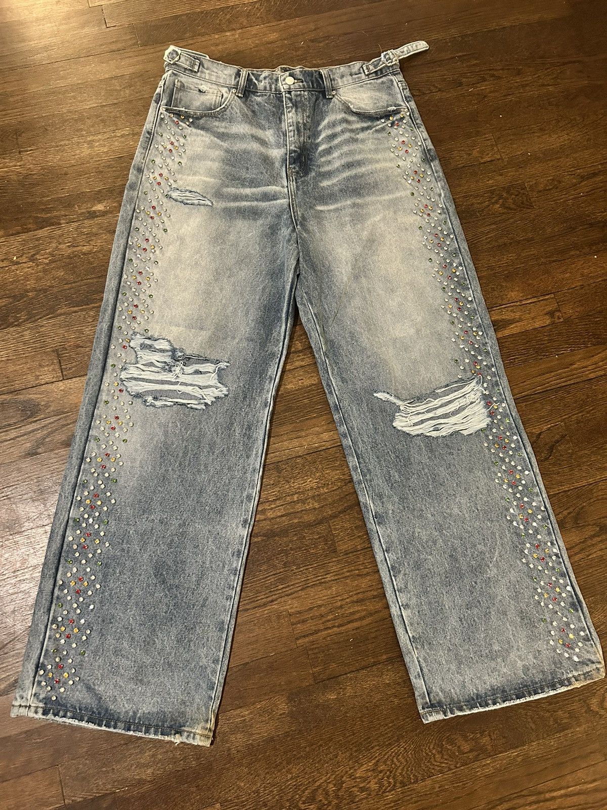 HMDD HMDD Oversized Rhinestone Denim | Grailed