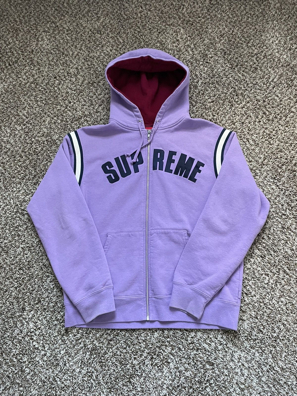 Supreme Rare Purple Supreme Zip up | Grailed