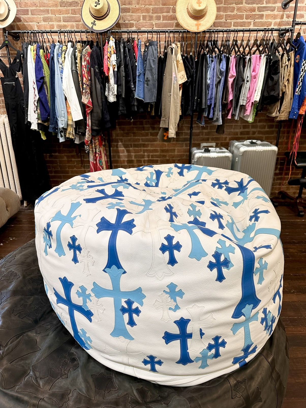 Chrome Hearts CHROME HEARTS LEATHER CROSS BEAN BAG CHAIR | Grailed