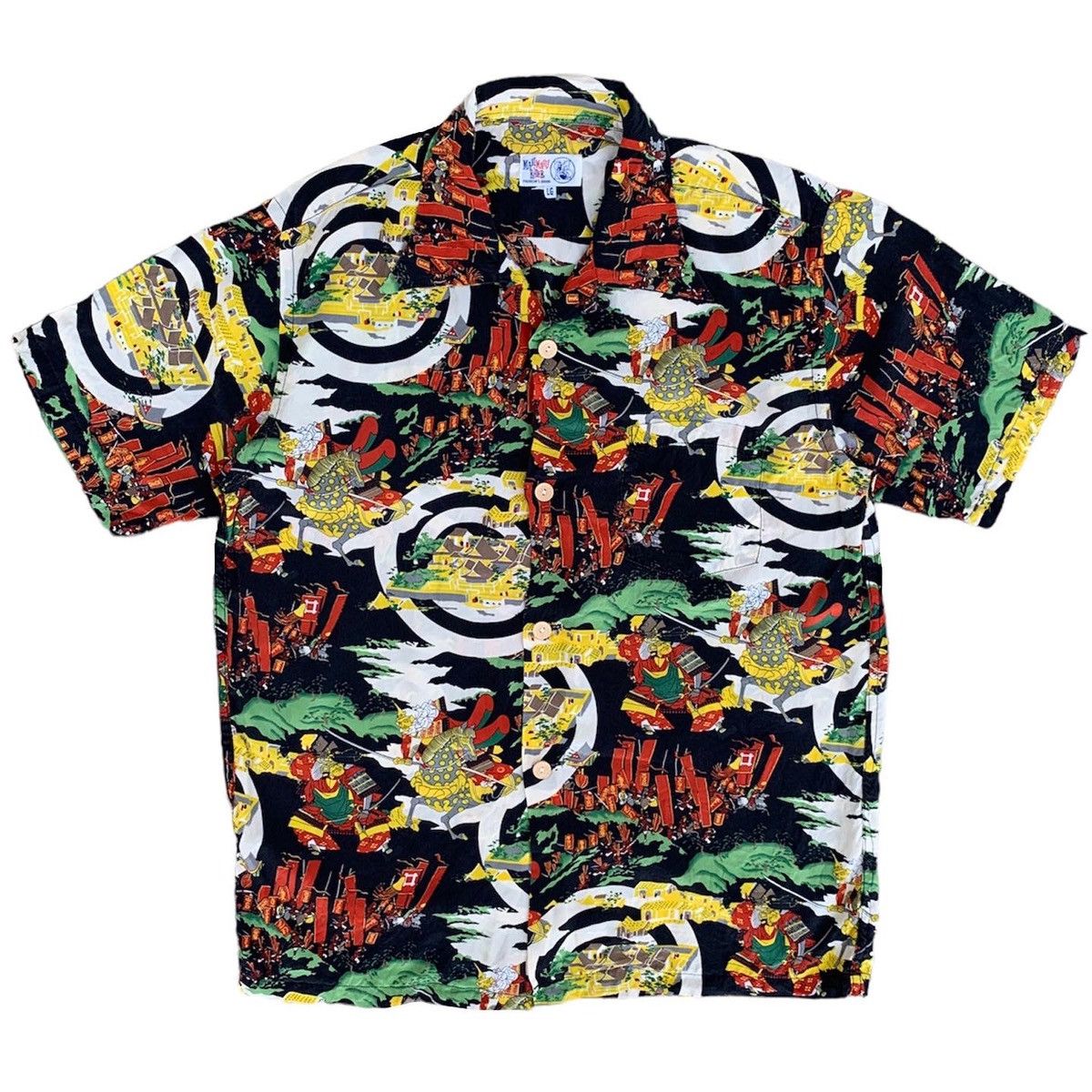 The Real McCoy's Mahi Mahi Rider Pherrows Samurai Printed Aloha Shirt | Grailed