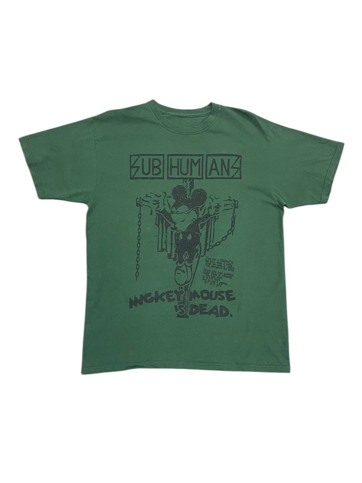 Mickey Mouse VTG SubHuman Crucified Mickey Mouse Is Dead Destroyed Tee ...