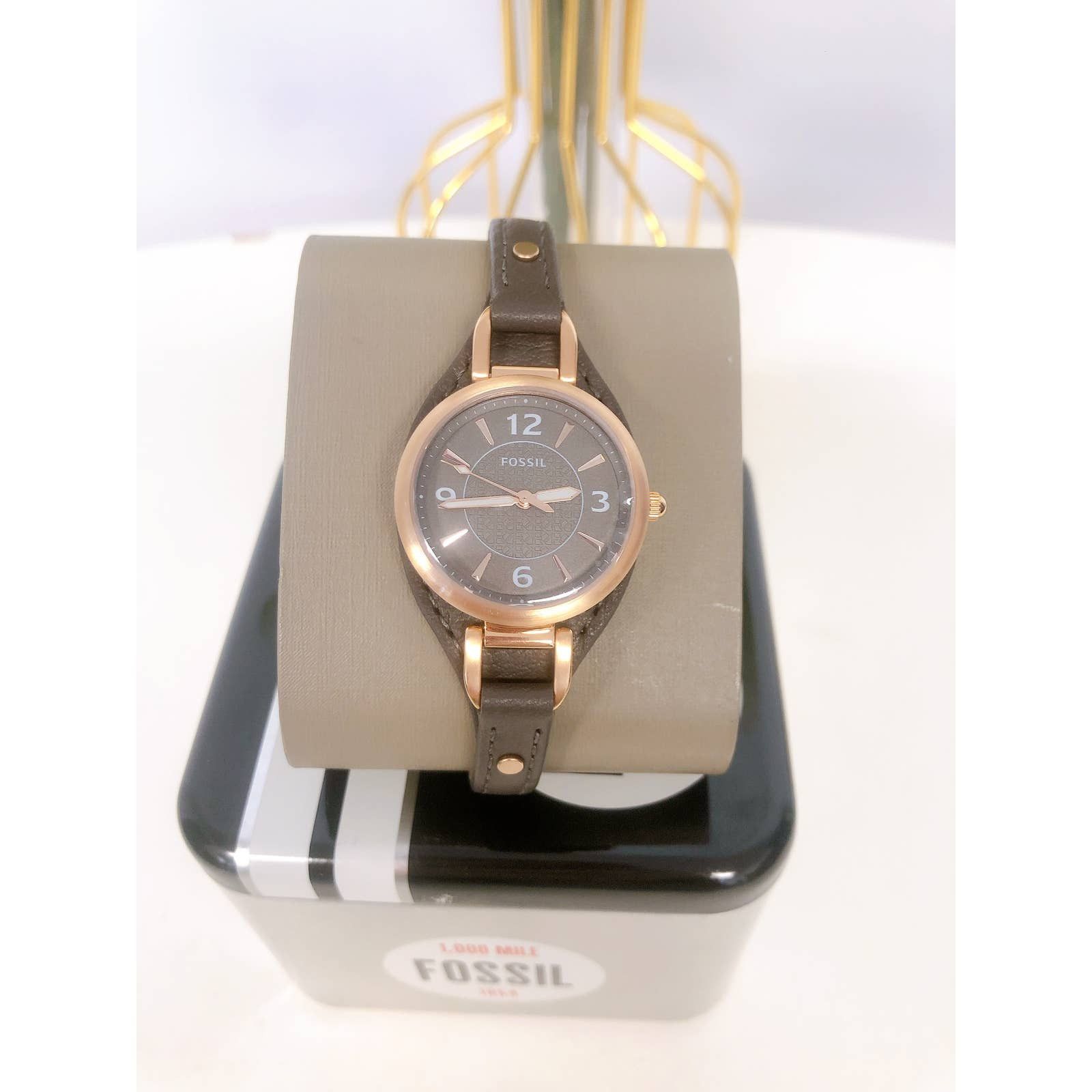 Fossil Fossil ES5212 Carlie Three-Hand Black Leather Watch | Grailed