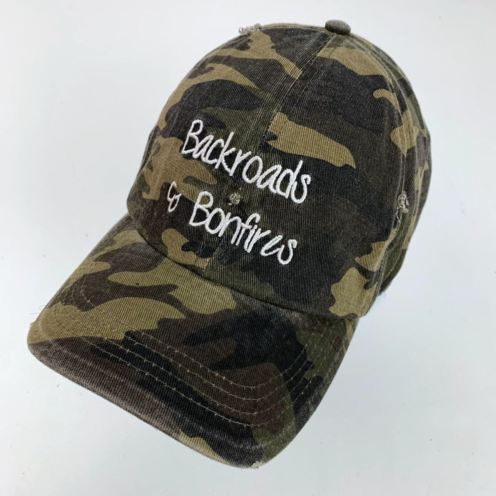 Bally Backroads & Bonfires Camouflage Ball Cap Hat Adjustable Baseball | Grailed