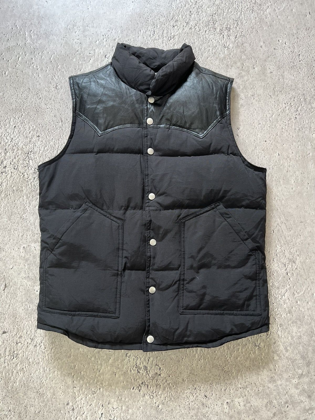 Vintage Japan House Of Blues Goose Down Vest leather Japanese | Grailed