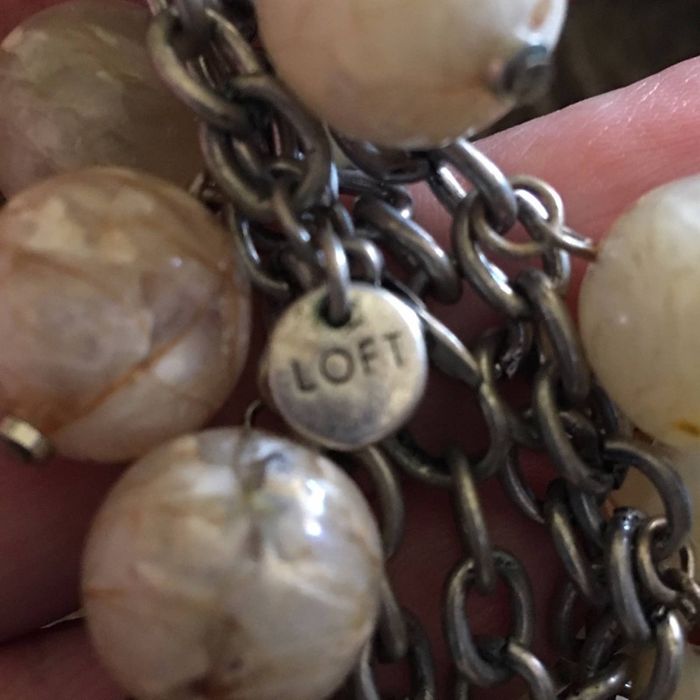 Loft Loft marble bead and ribbon bow long necklace | Grailed