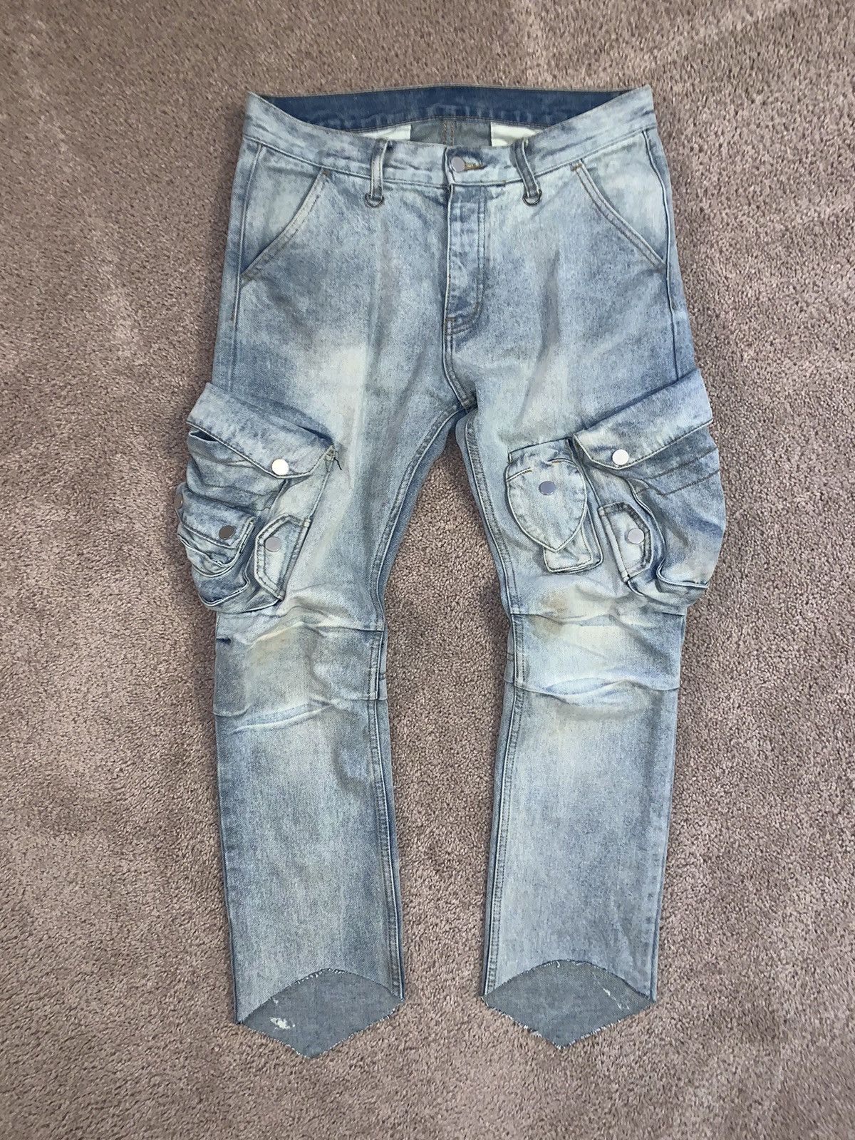 Buffalo Bobs × MNML MNML PRISM BEAST GAS MASK CARGO HEAVY DENIM CROPPED ...