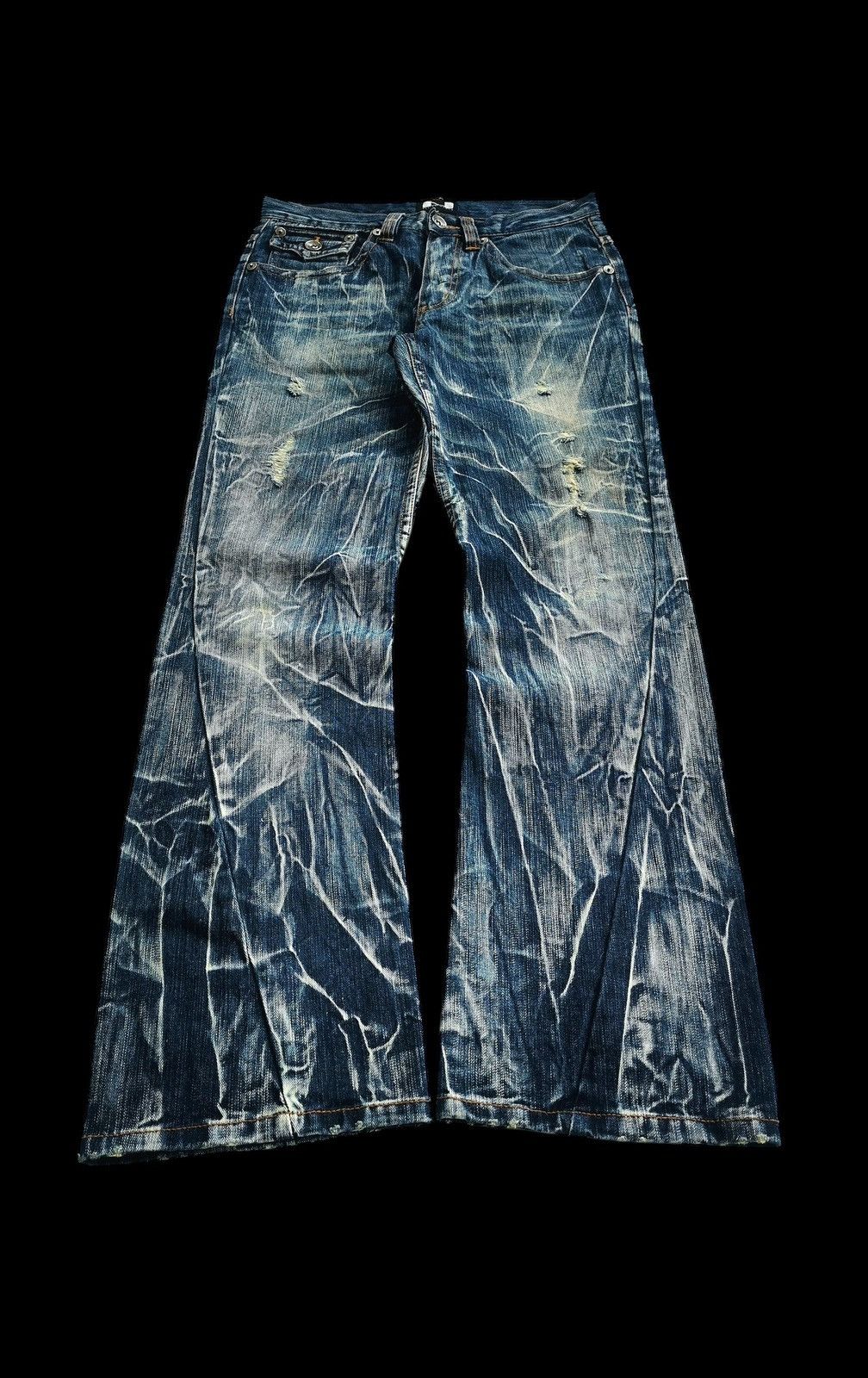Kapital Rare Vintage Nylaus Japan Rips Discharge Denim Bootcut Jeans ...