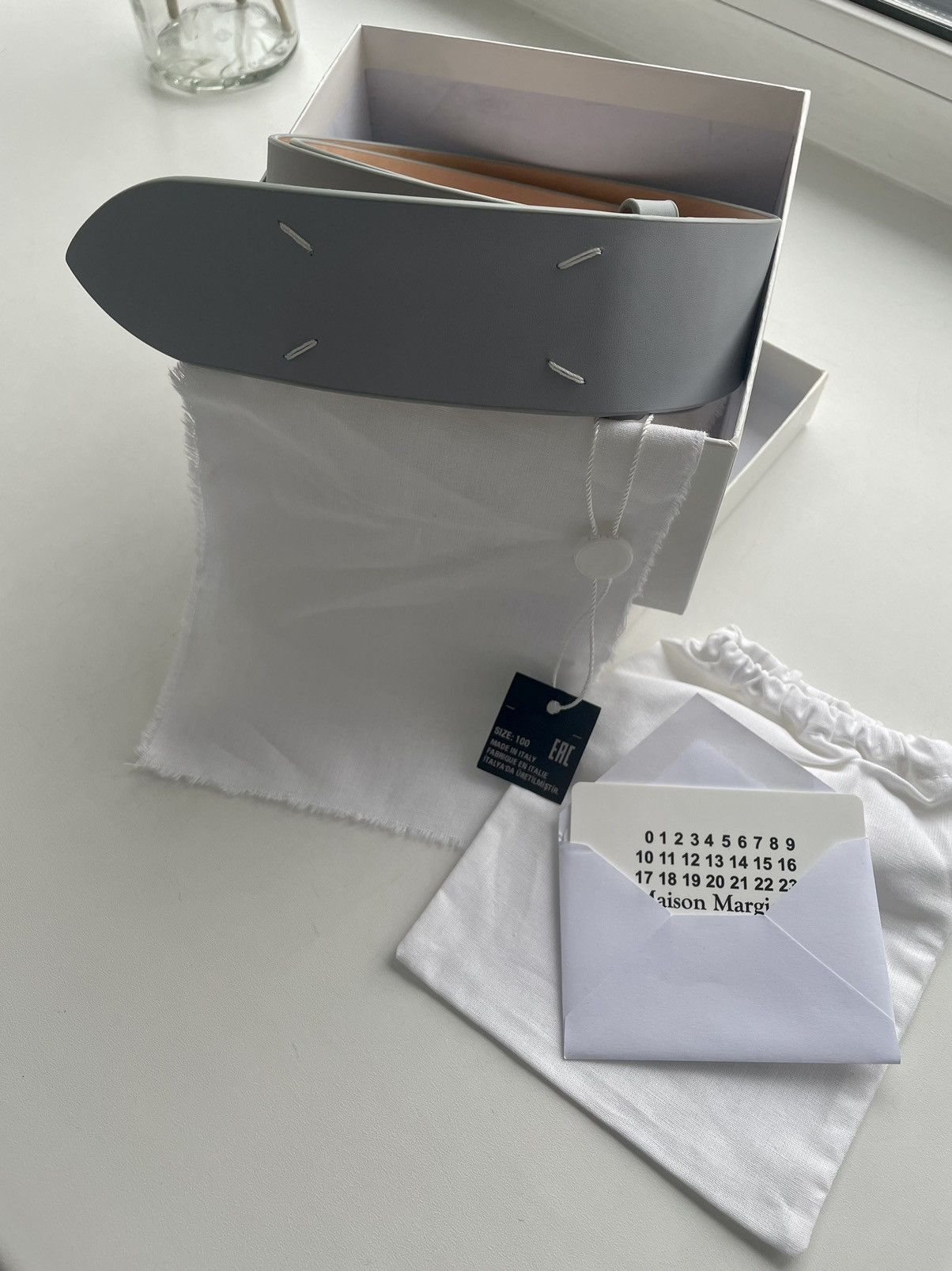 Maison Margiela Maison Margiela Signature Four Stitches Logo Long Belt ...