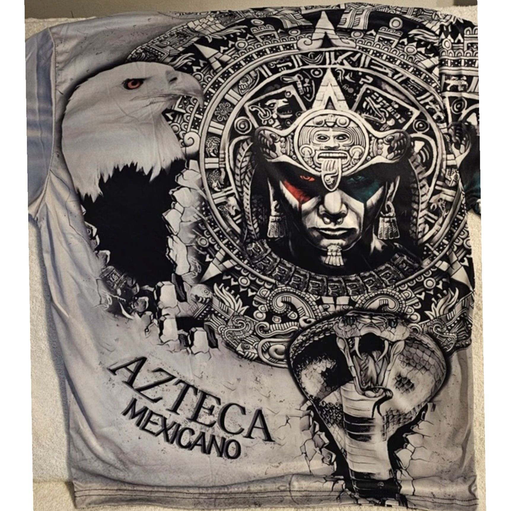 Vintage Aztec Warrior Eagle Snake Mexico Calendar Azteca Mexicano ...