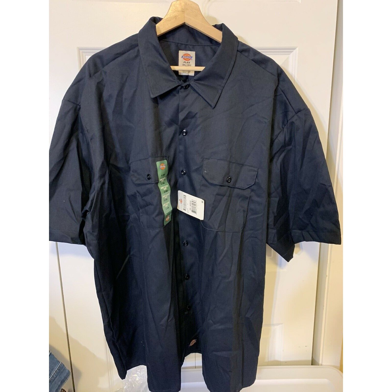 Dickies New Dickies Button Up Flex Men’s Sz 3XL Work Shirt Blue Long ...