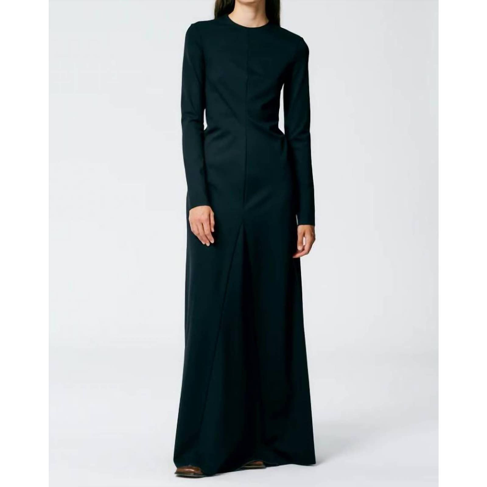 Tibi Compact Stretch Knit Maxi Gown In Black | Grailed