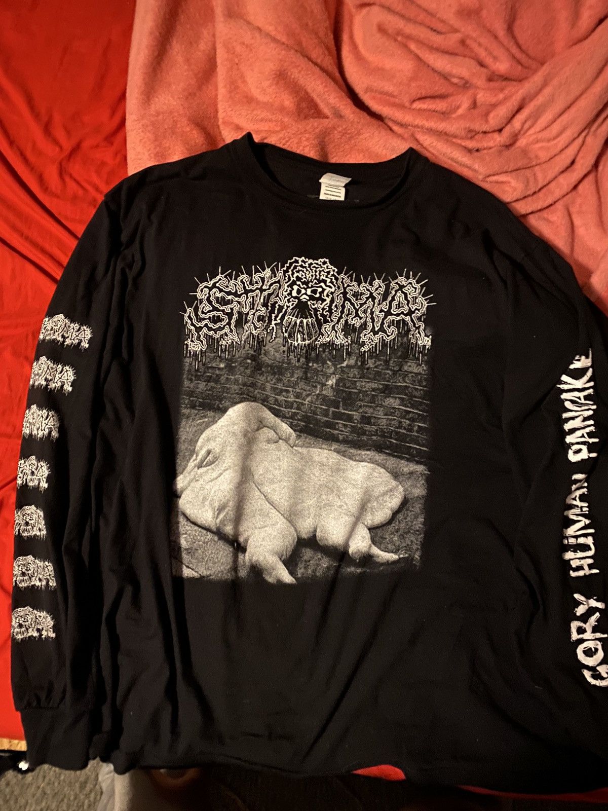 Band Tees × Other × Streetwear Stoma gory human pancake Black metal T ...