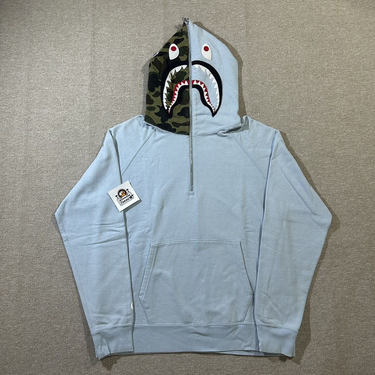 Bape 1st Camo Shark Half Zip Hoodie | Grailed
