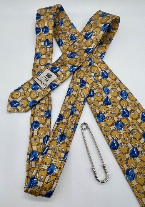Countess Mara Vintage Countess Mara 57.5” Monogram Gold Necktie | Grailed