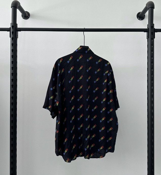 Balenciaga Balenciaga SS20 Full Print BLNCG Bullet-screen Logo Short-sl ...