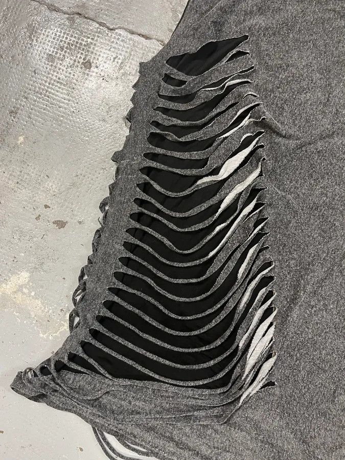 Maison Margiela 2000s Maison Martin Margiela Grey Fringe Distressed ...