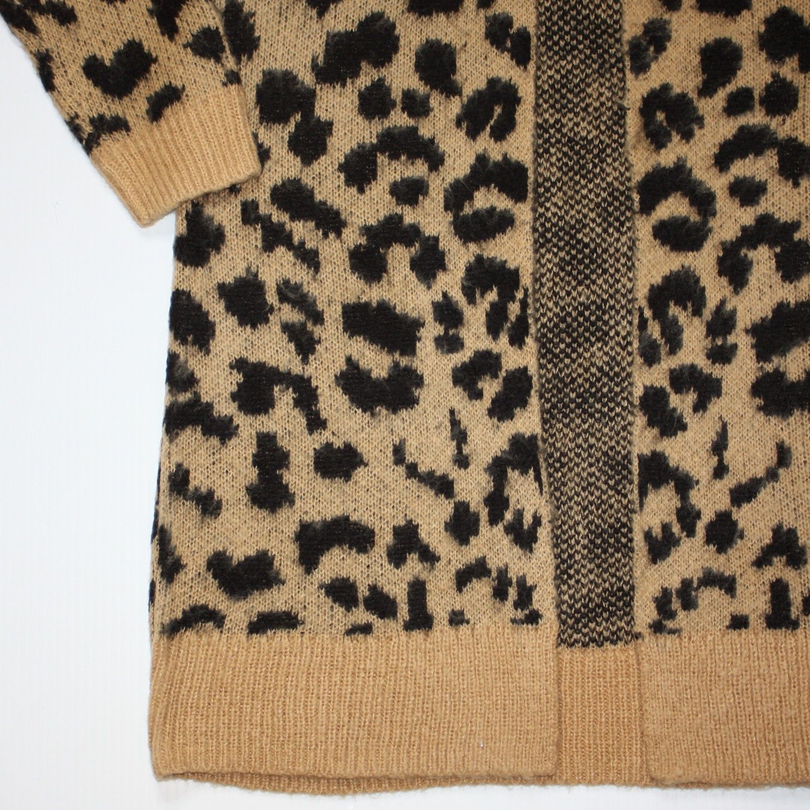 BP. Long Leopard Print Cardigan Open Front Duster Sweater size M | Grailed